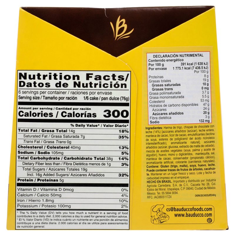 PANETTONE CHOCO CHIPS BAUDUCCO 1/454g